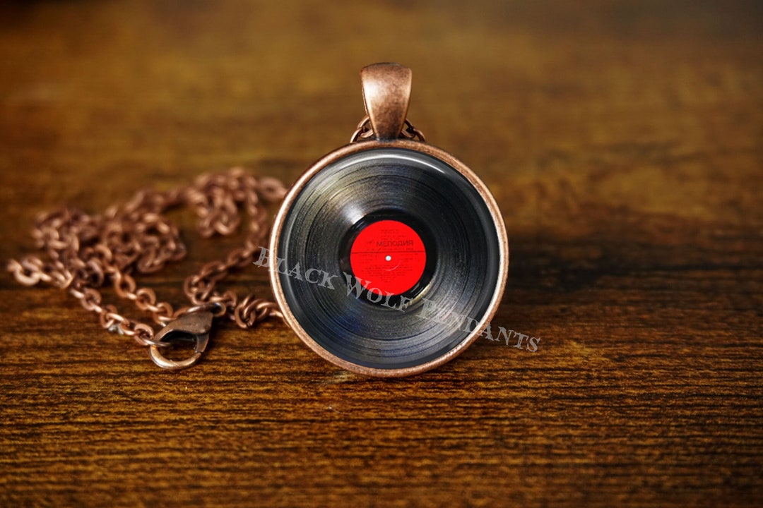 Vinyl Record Pendant Record Player Necklace Music Charm - Etsy