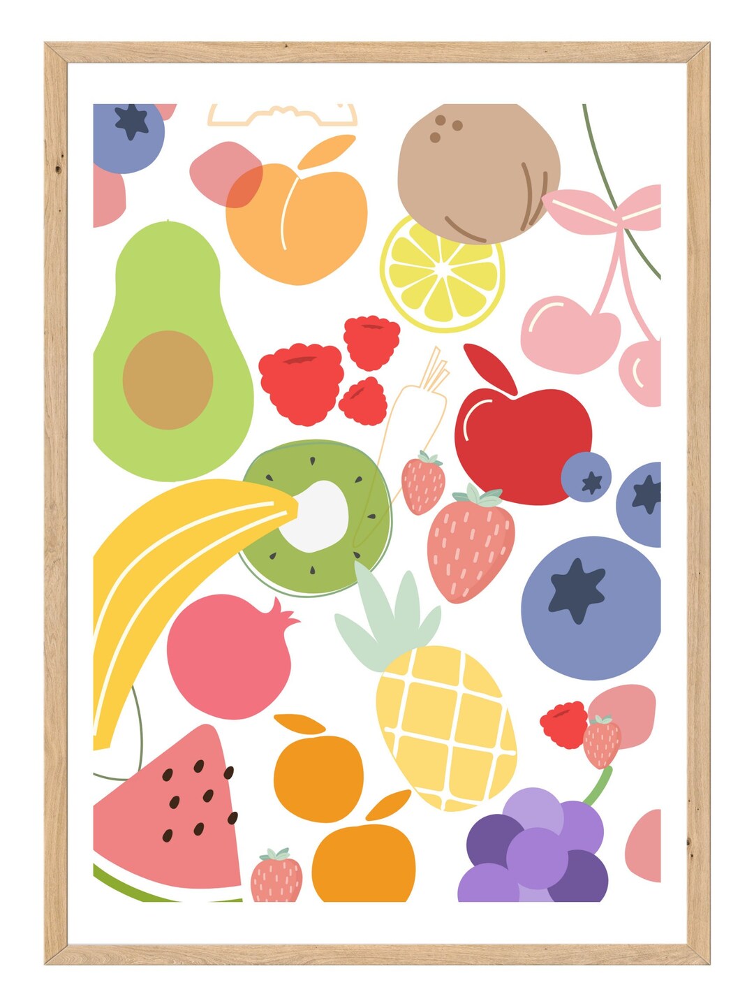 Digital Download Fruit Poster, Wall Art, Abstract Fruit Poster - Etsy
