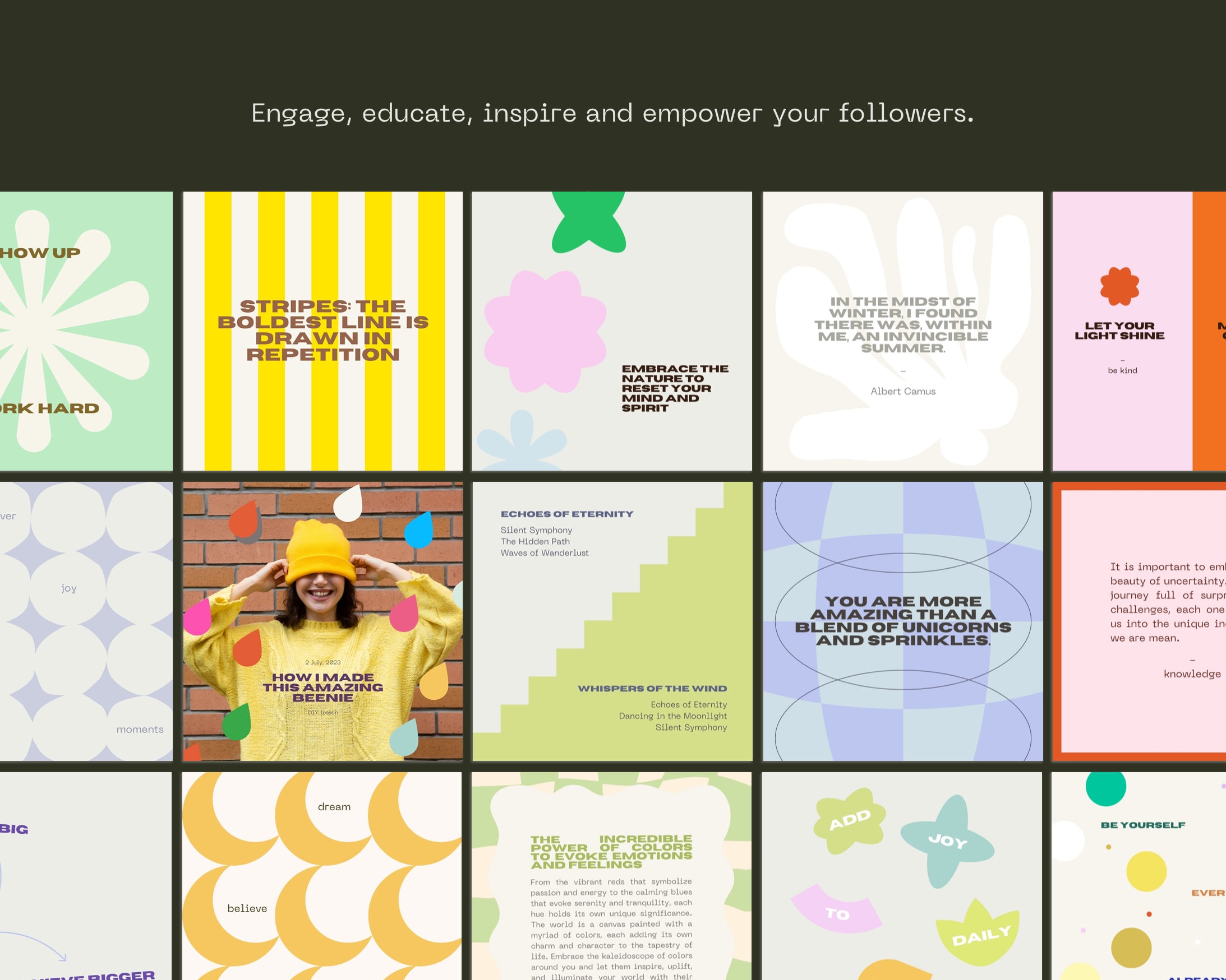 Colorful Editable Canva Instagram Templates (posts, Stories, Social ...