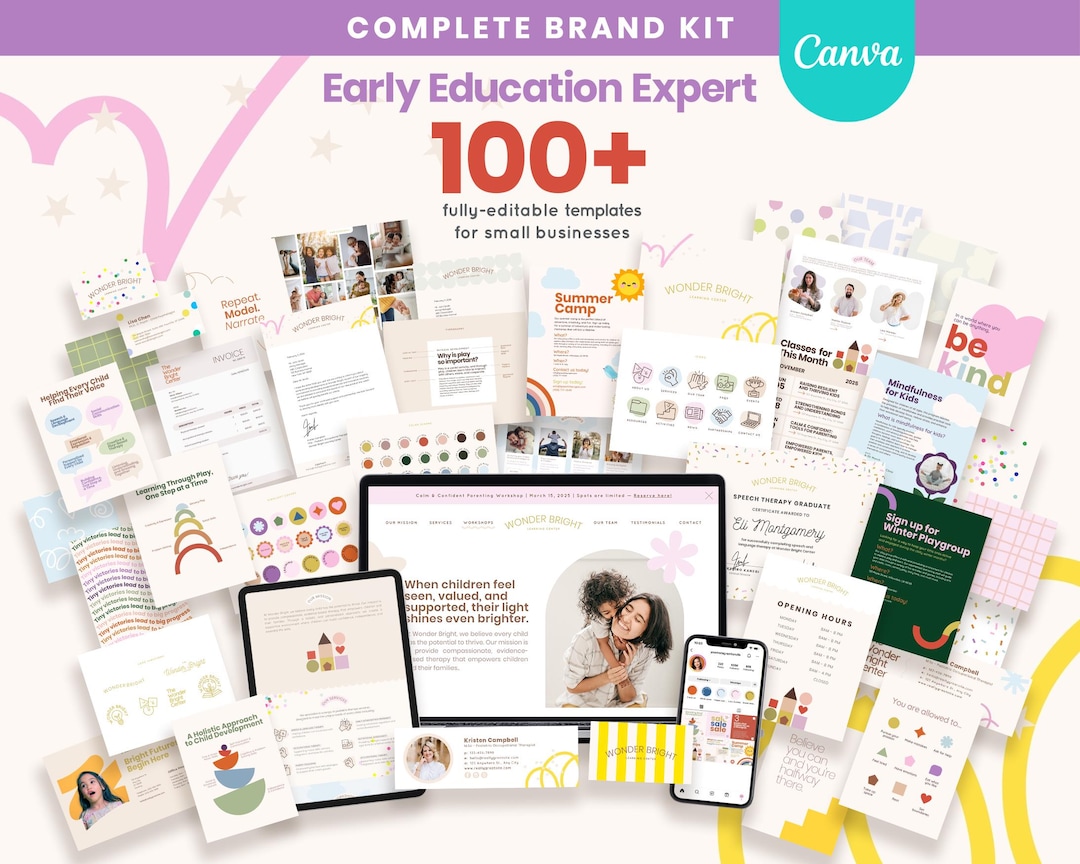 Complete Canva Brand Kit Templates for Early Education Professionals ...