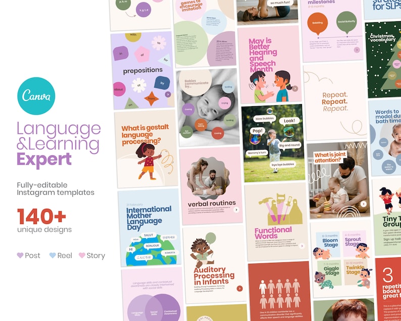 Language & Learning Expert Canva Instagram Templates (early ...