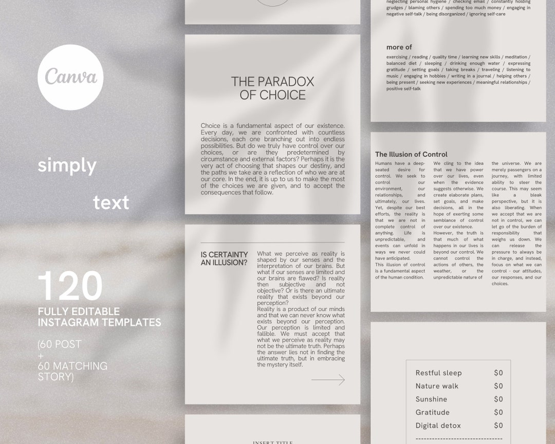 Simply Text - Elegant Writing Instagram Templates, Canva Templates ...
