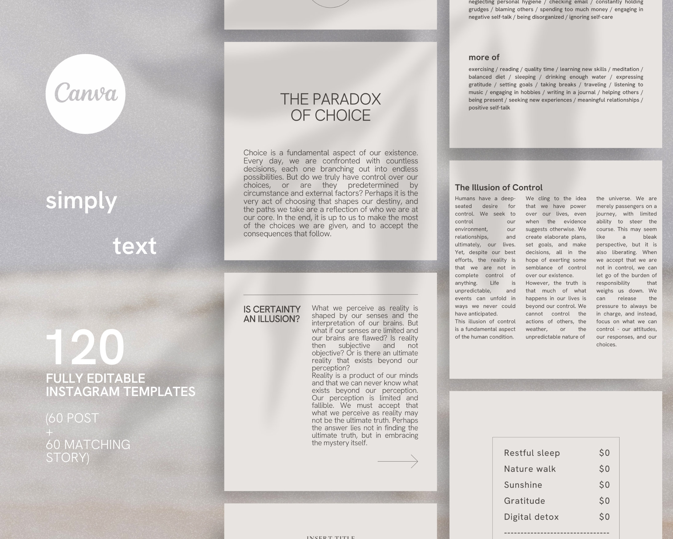 Simply Text - Elegant Writing Instagram Templates, Canva Templates ...