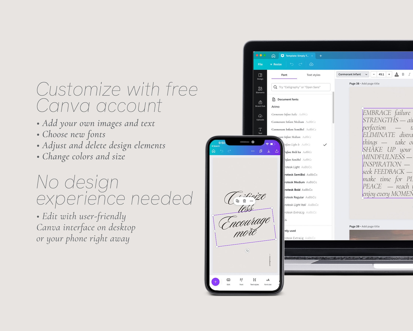 Simply Text - Elegant Writing Instagram Templates, Canva Templates ...