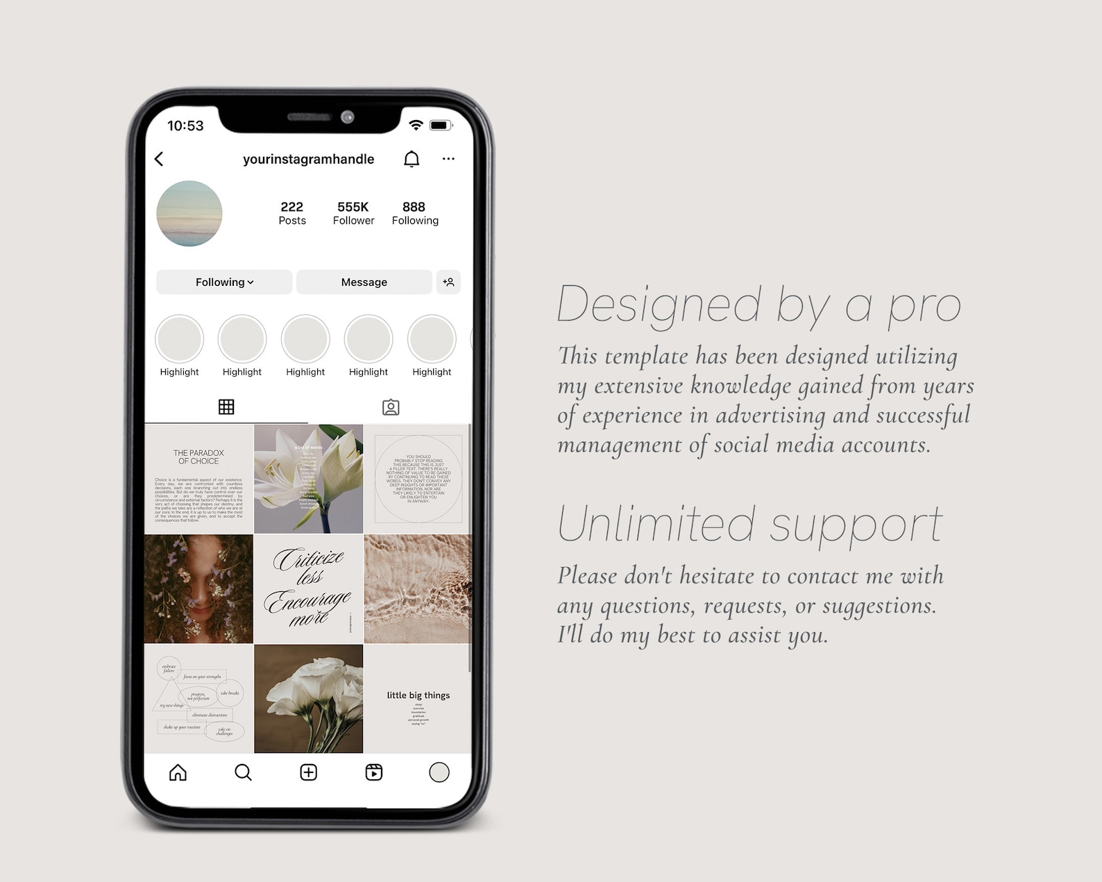 Simply Text - Elegant Writing Instagram Templates, Canva Templates ...