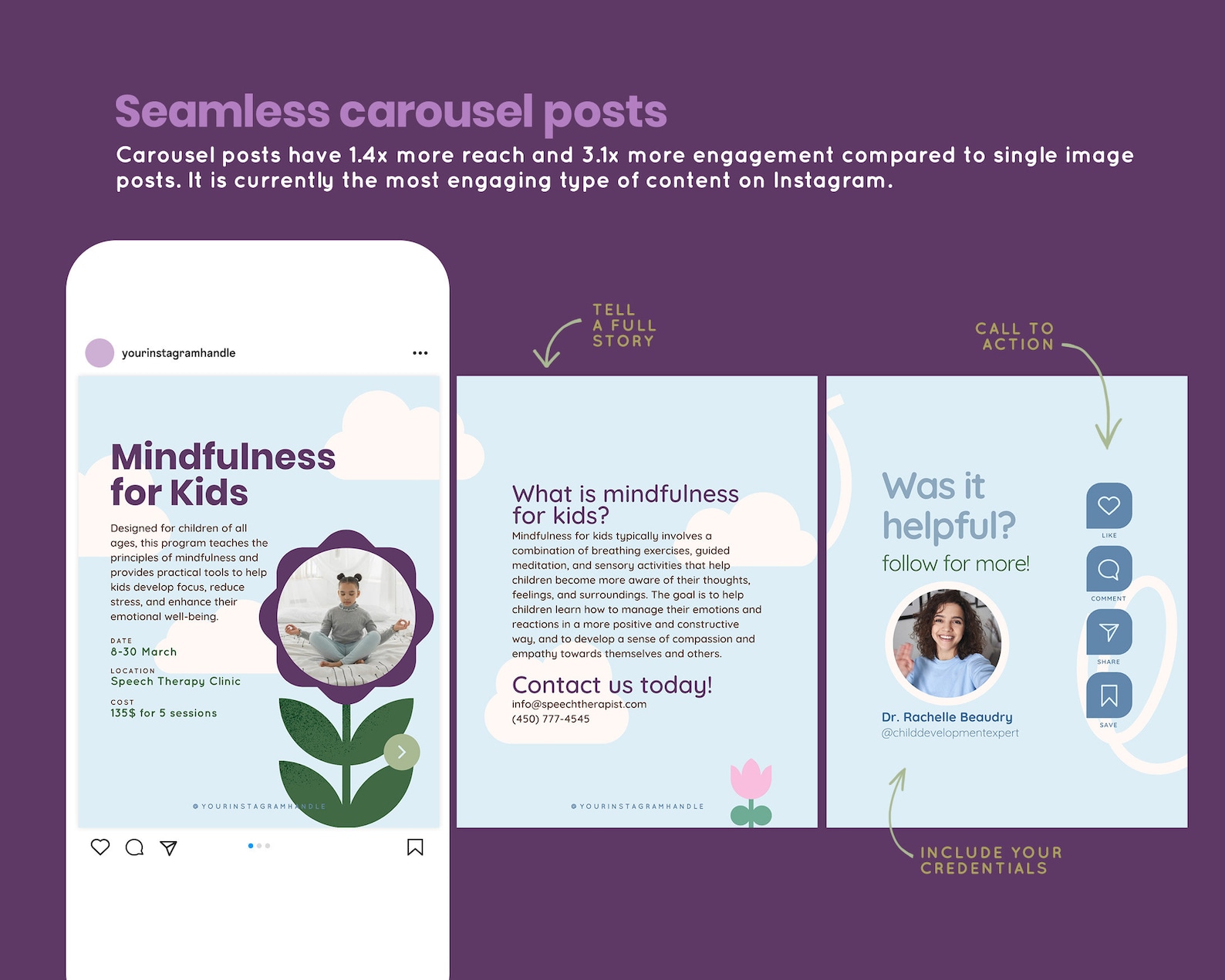 Informative Canva Instagram Templates for Early Education (educator ...