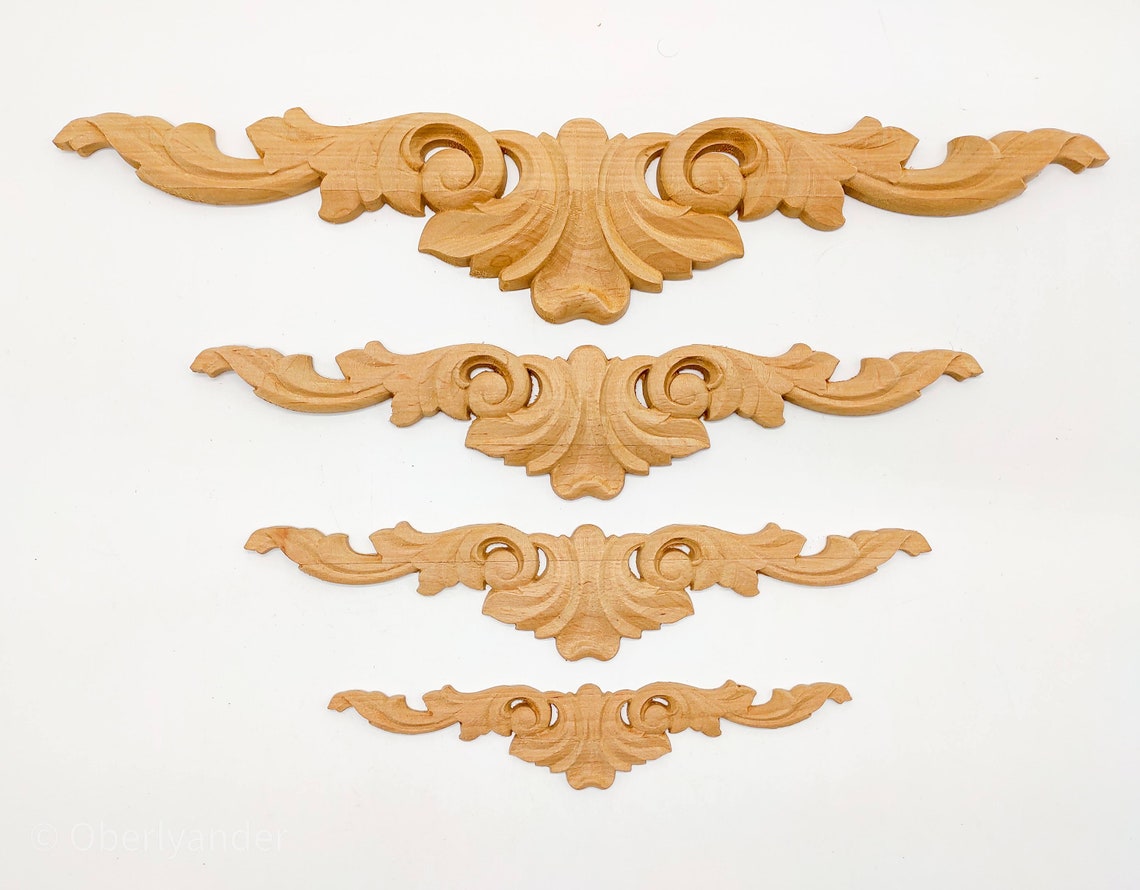 Applique Furniture Decor, Bed Pediments, Wood Appliques, Onlay ...