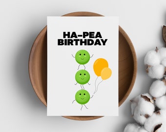Happy Birthday Card Ha-pea Birthday - Etsy