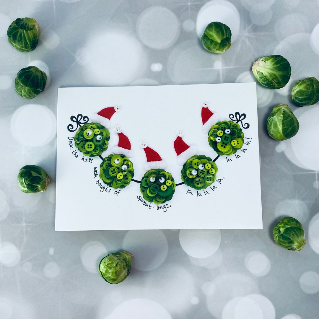 Funny Sprout Christmas Card: Cheeky Printed Button Design - Etsy UK