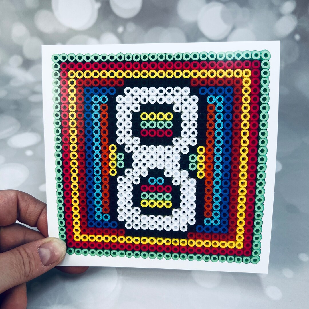 Age 8 Card, Hama Beads Picture Card, Geometric, Rainbow, Picture From ...
