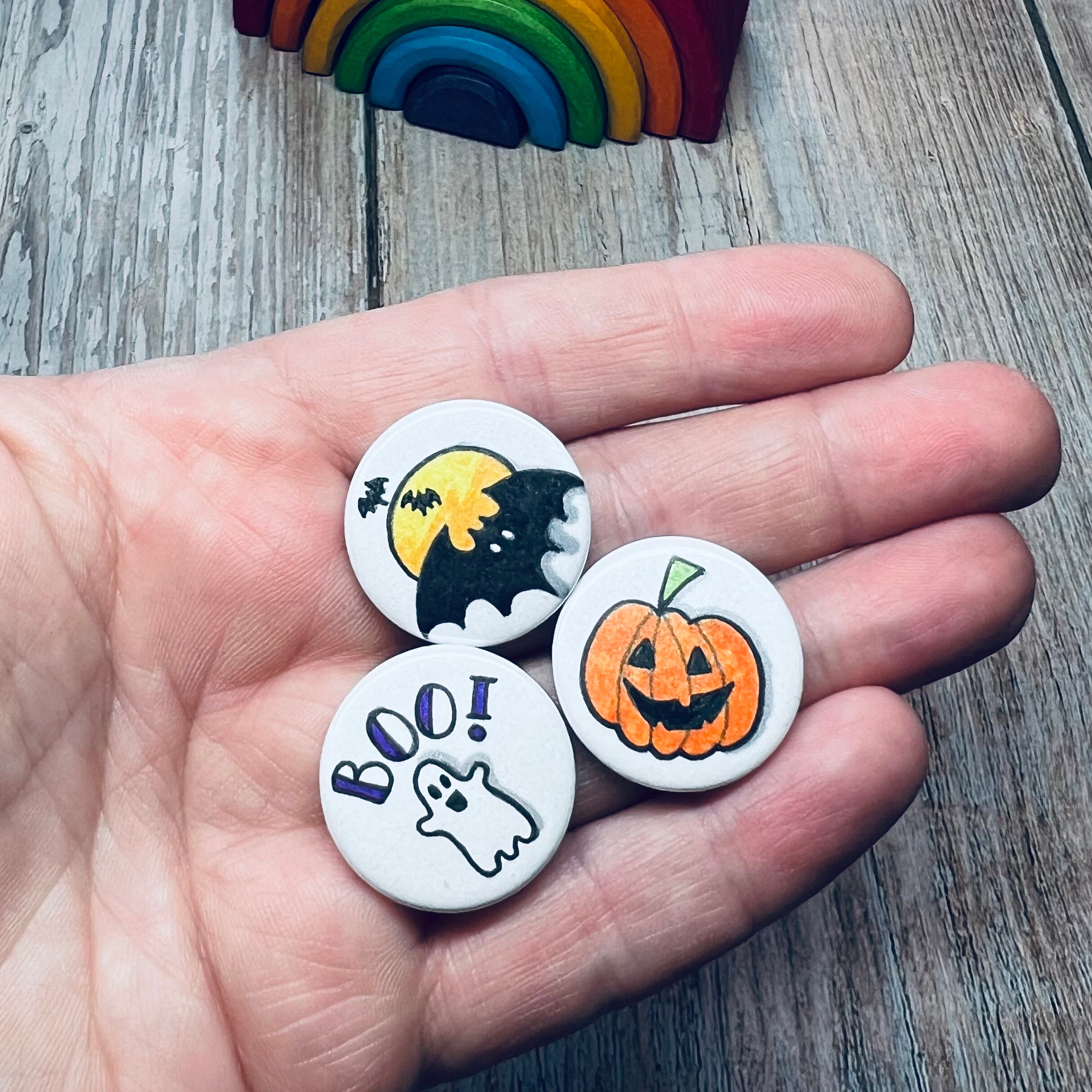 Spooky Halloween Tiny Badges 25mm Badge Ghost Bat Pumpkin - Etsy