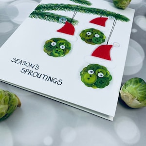 Funny Sprout Baubles Christmas Card: Button Picture Festive Card - Etsy UK