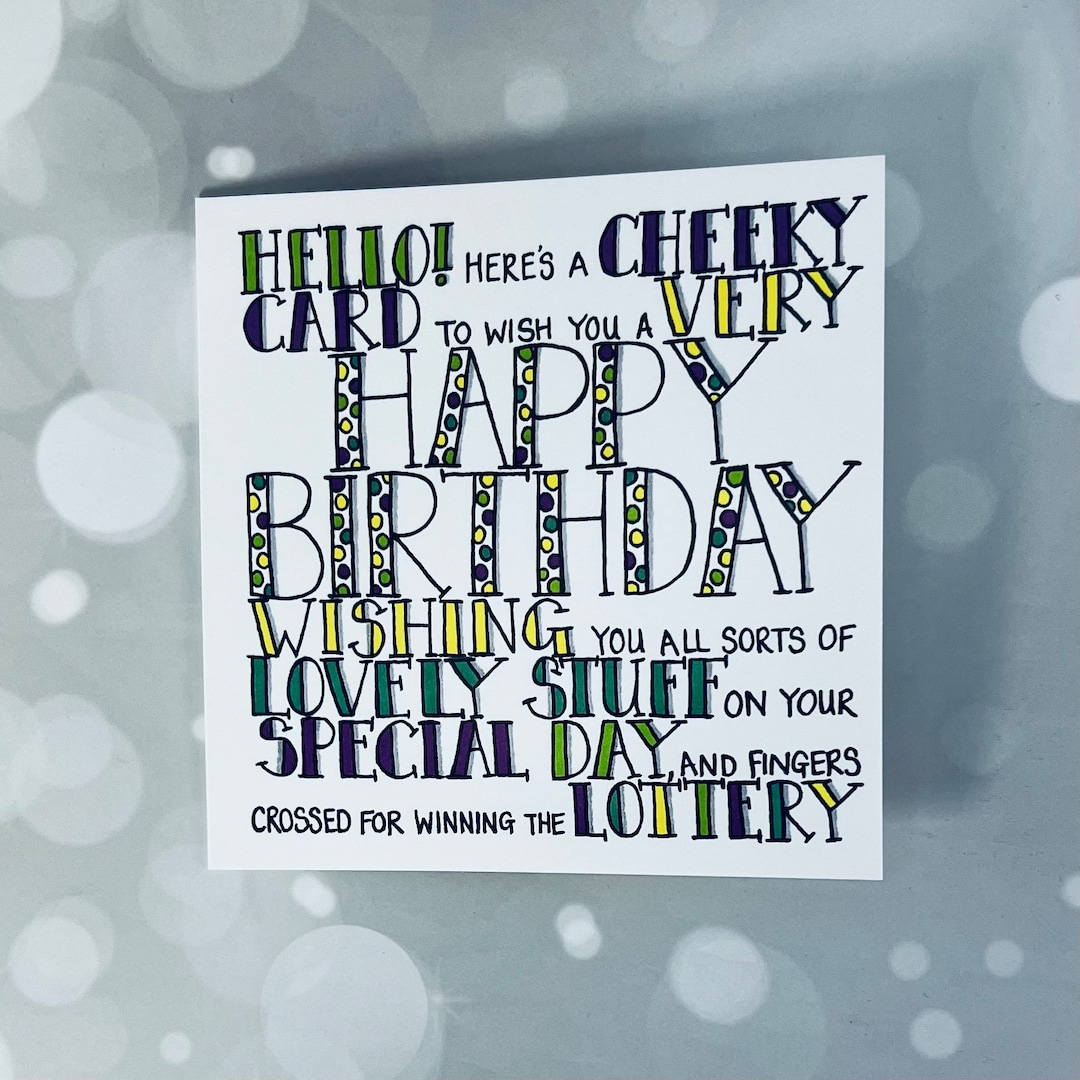 Winning the Lottery Birthday Card, Funny, Happy Birthday, Card for ...
