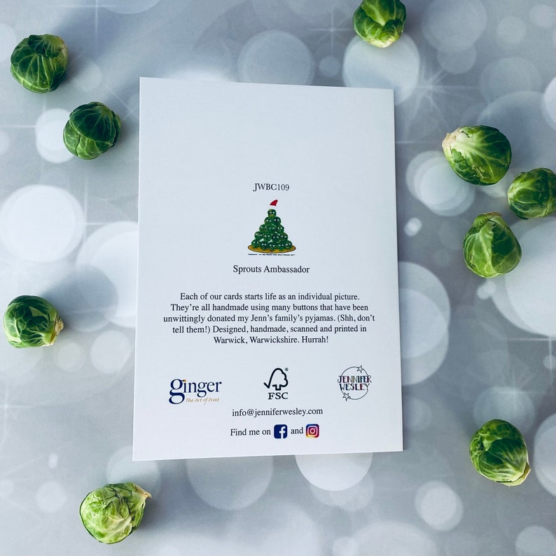 Funny Sprouts Christmas Card: Button Picture Festive Card - Etsy UK