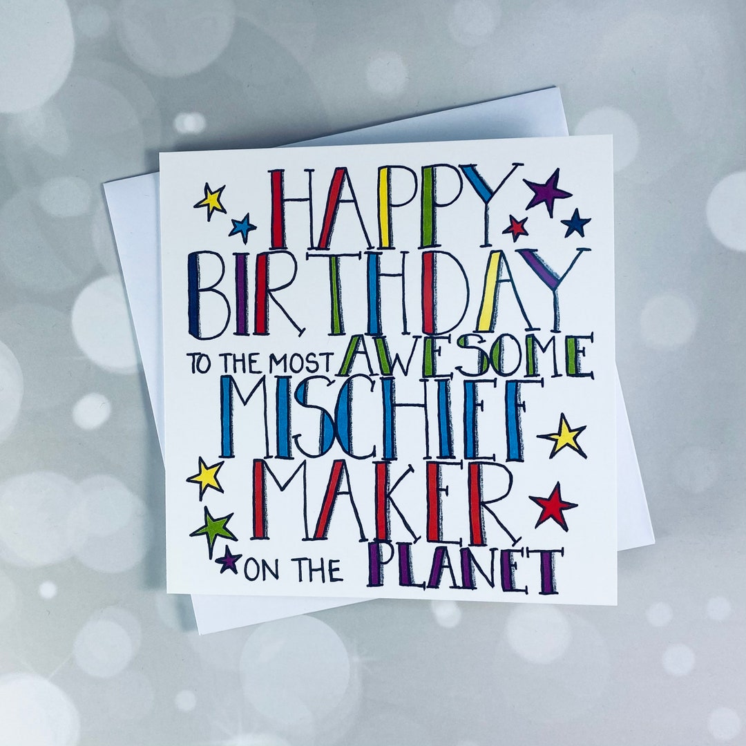 Mischief Maker Birthday Card - Etsy UK