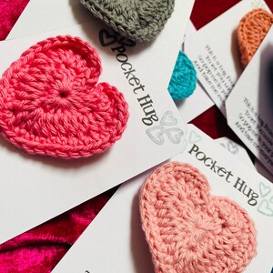 Personalised Crochet Pocket Hug, Anxiety Heart, Heart Keyring - Etsy