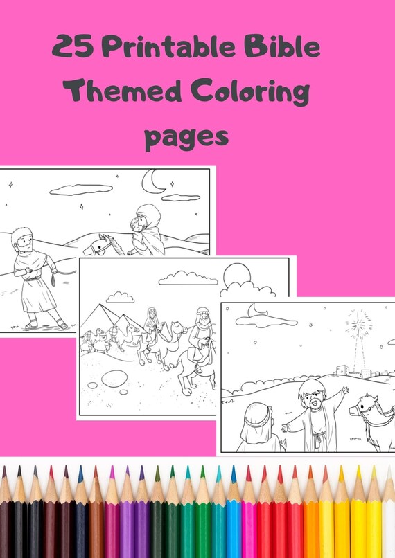 25 Printable Adult and Kids Bible Theme Coloring Pages - Etsy