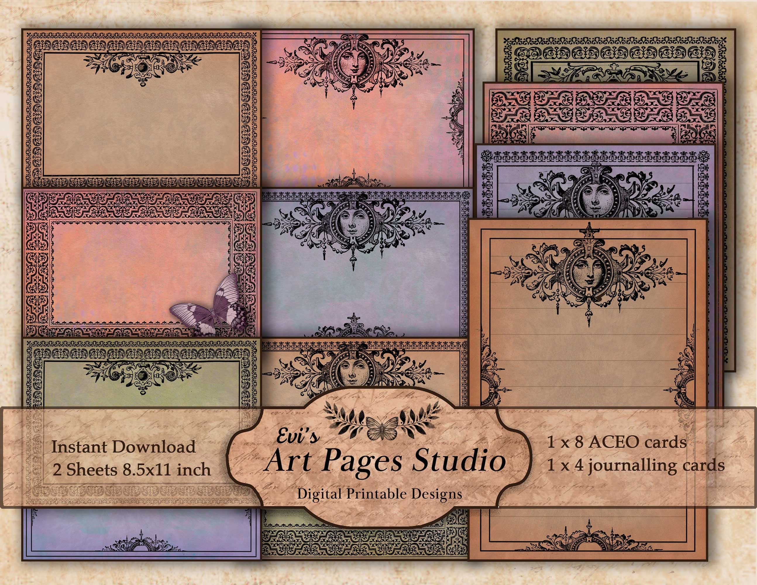 Vintage Labels PRINTABLE Journaling ATC Cards// ACEO Cards - Etsy