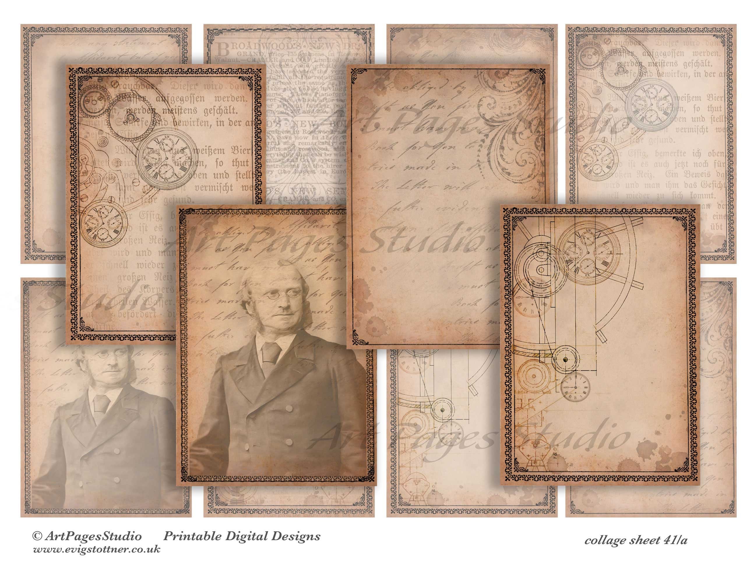 Printable Vintage Grunge Papers/grunge Textures/scrapbook Papers ...