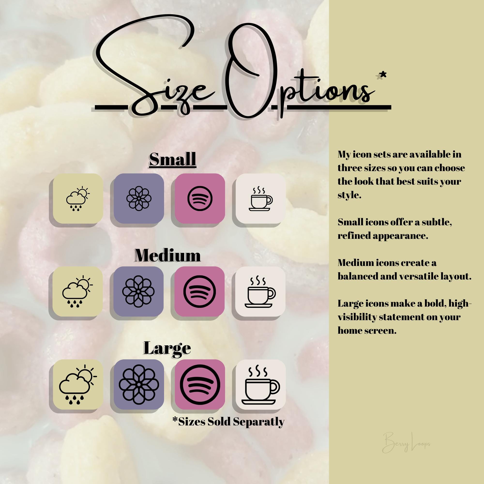 Berry Loops App Icons: Black Edition - Pink Yellow Purple White Theme ...