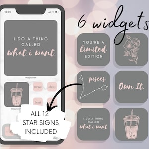 24pk Pink With Grey Word App Icons + 6 Widget Images, All Colour ...