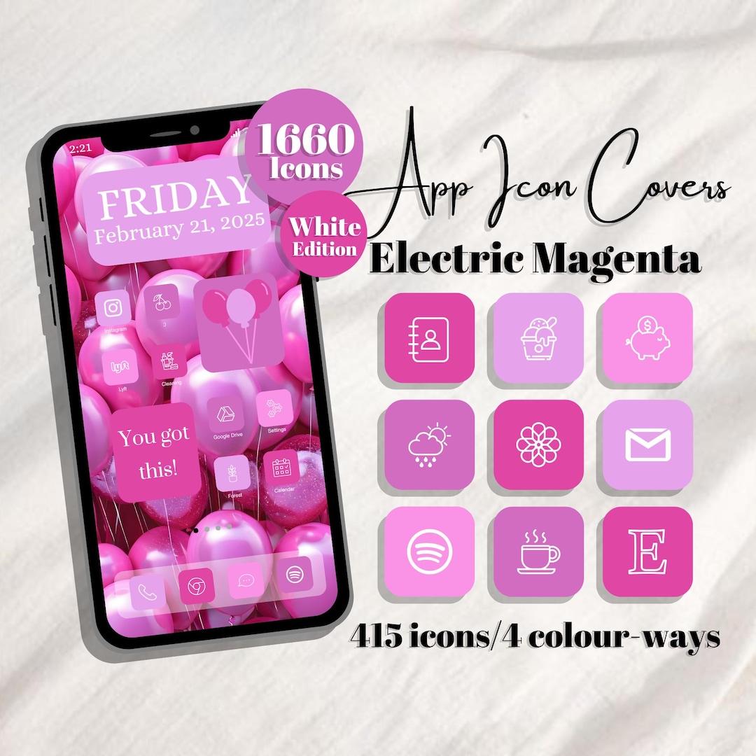 Electric Magenta - White Edition - App Icons: Pink, Purple, & White Ios ...