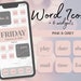24pk Pink With Grey Word App Icons + 6 Widget Images, All Colour ...