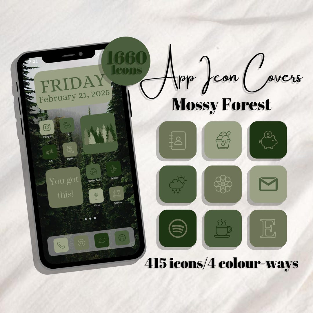 Mossy Forest - App Icons: Green Ios Theme (1660 Icons) (digital ...
