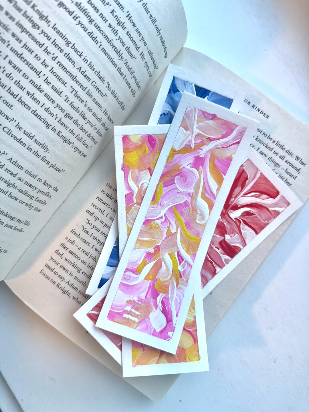 Custom Hand Painted Bookmark Book Lover Readers Gifts Abstract Painting ...