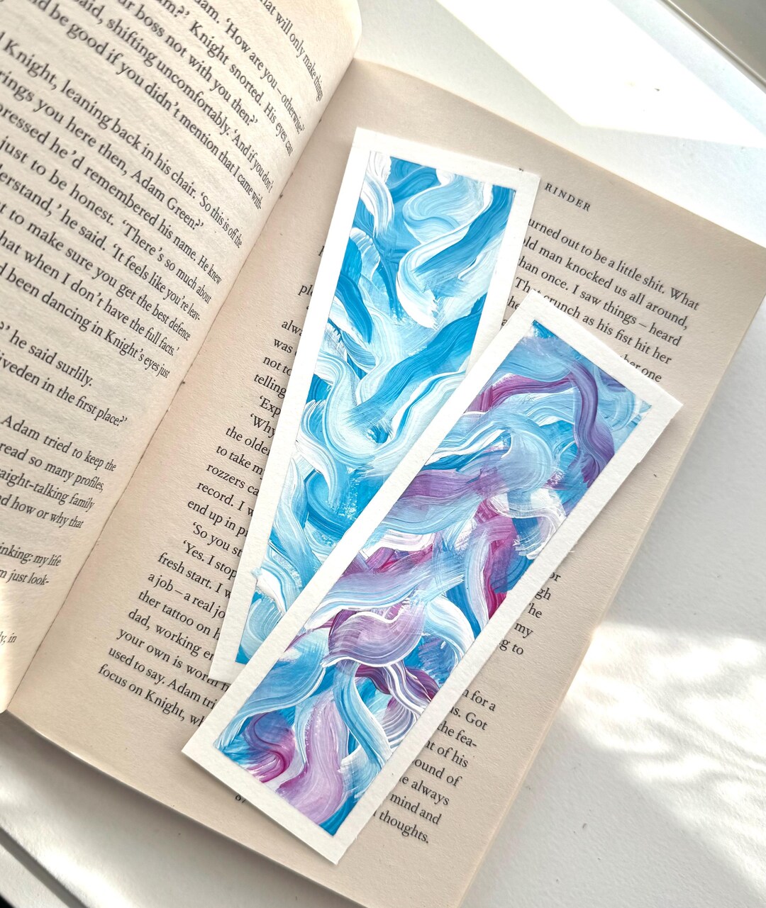 Pack of 2 Handmade Bookmarks | Hand Painted Design | Book Lover Gift ...