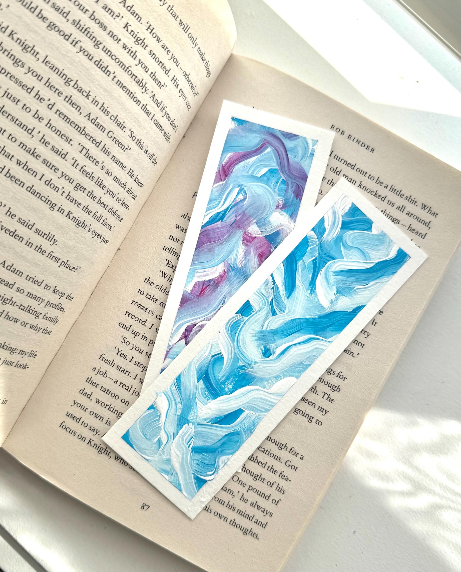 Pack of 2 Handmade Bookmarks | Hand Painted Design | Book Lover Gift ...