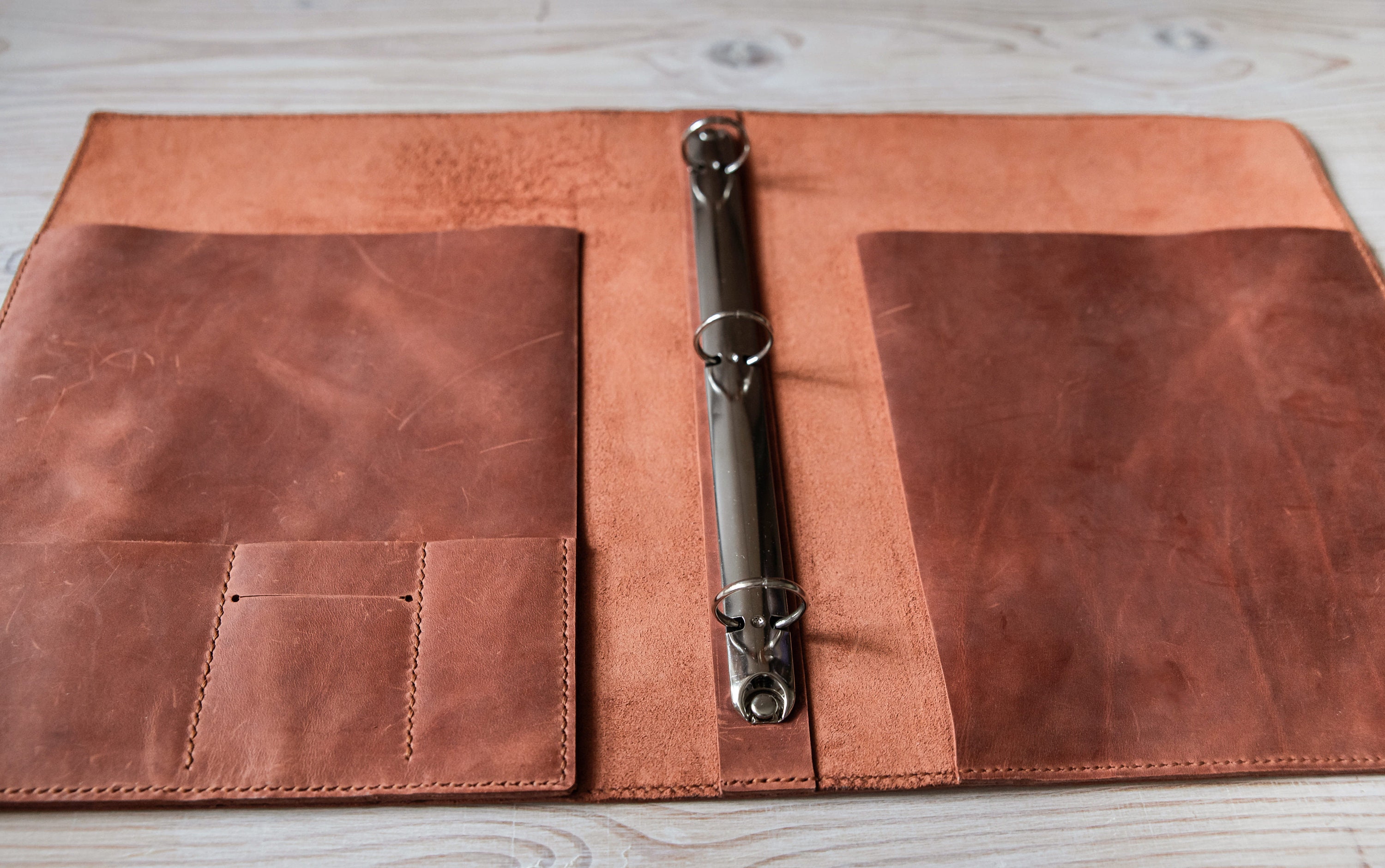 Leather Binder 3-ring, Leather Three Binder,personalized A4 Leather ...