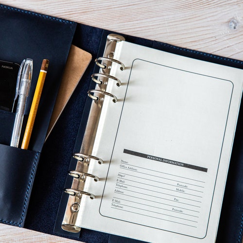 Personalized Size A5 Leather Refillable Planner Binder - Etsy