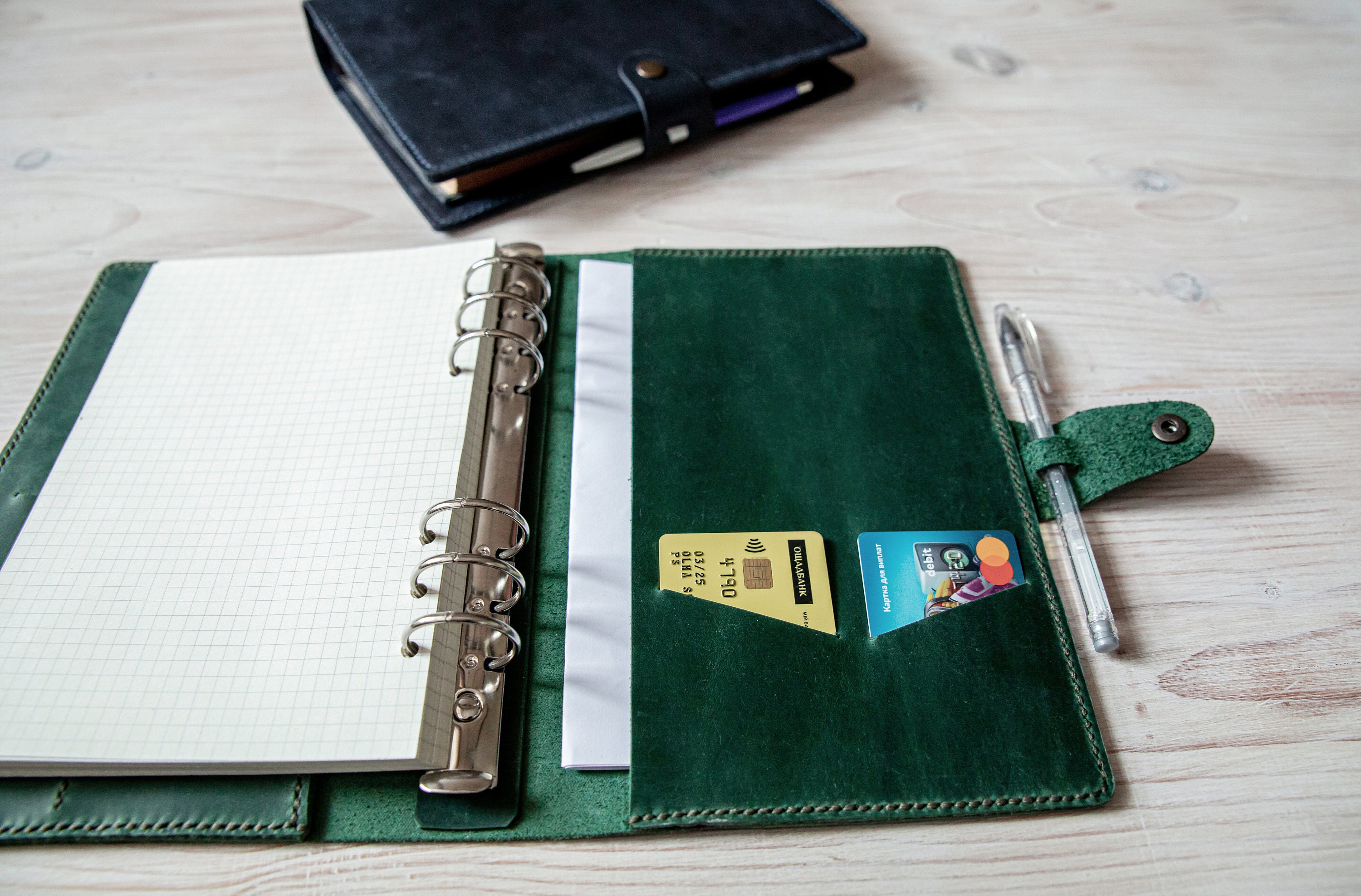 A5 Leather Journal, Personalised Binder, Planner Cover, Notebook Cover ...