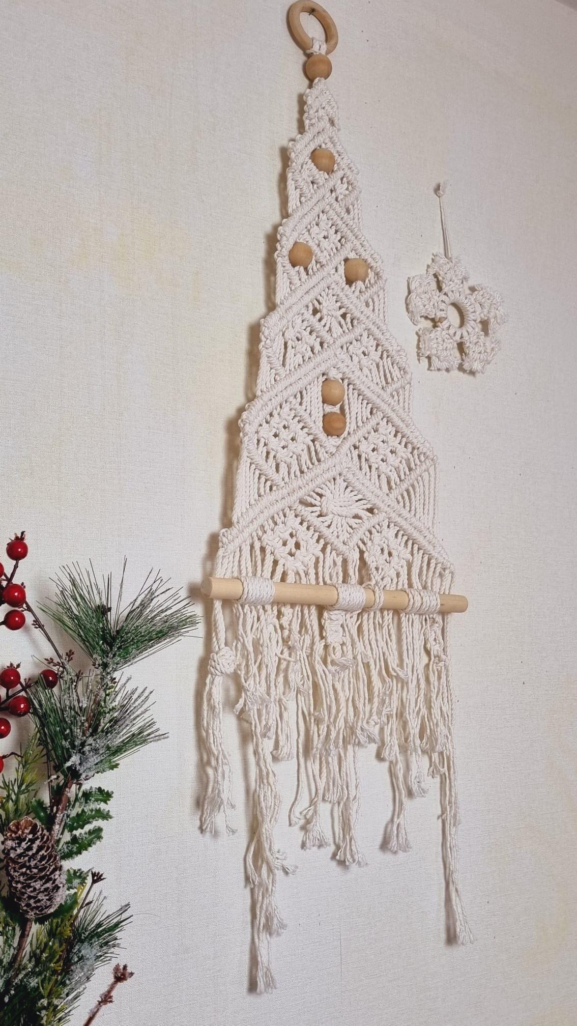 Macrame Christmas Tree Decoration | Boho Chic Holiday Decor | Unique ...