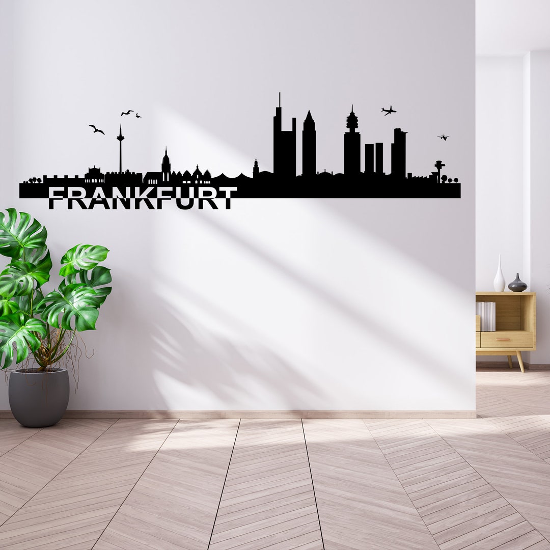 Wall Sticker Cities Skyline Frankfurt Germany Wall Sticker Panorama ...