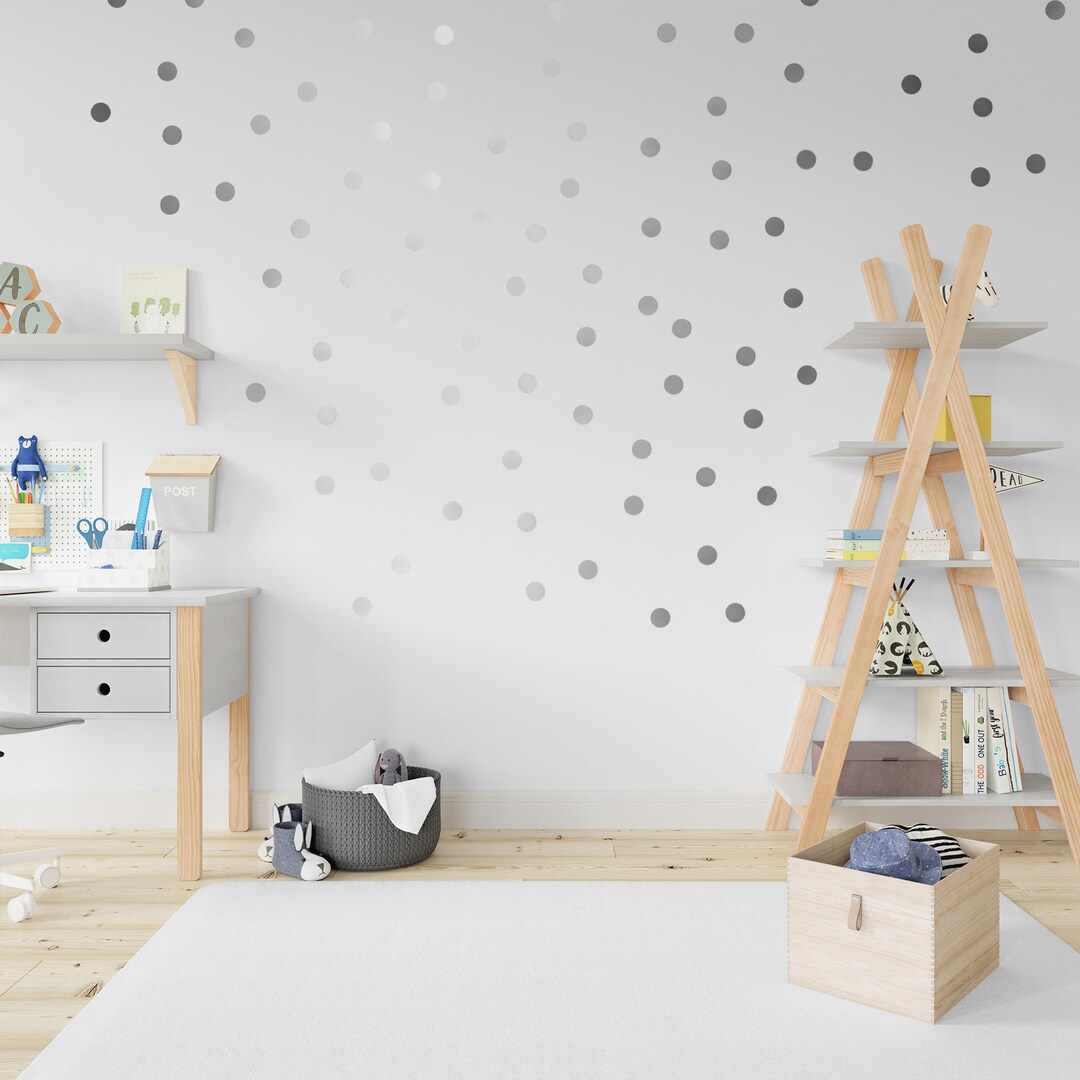 Wall Sticker Set circles Chrome Silver Sticker DIN-A4 Children's Living ...