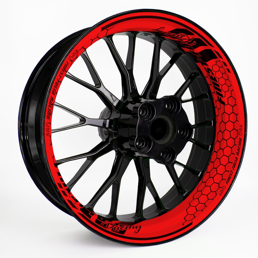 Motorcycle Rim Well Sticker, 4-piece Sticker Set for 17 Inch Rims ...