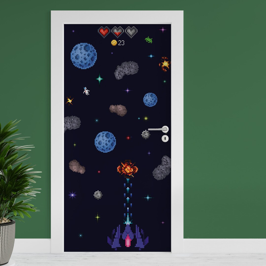 Door Film space Game 90 X 200 Cm Door Poster - Etsy