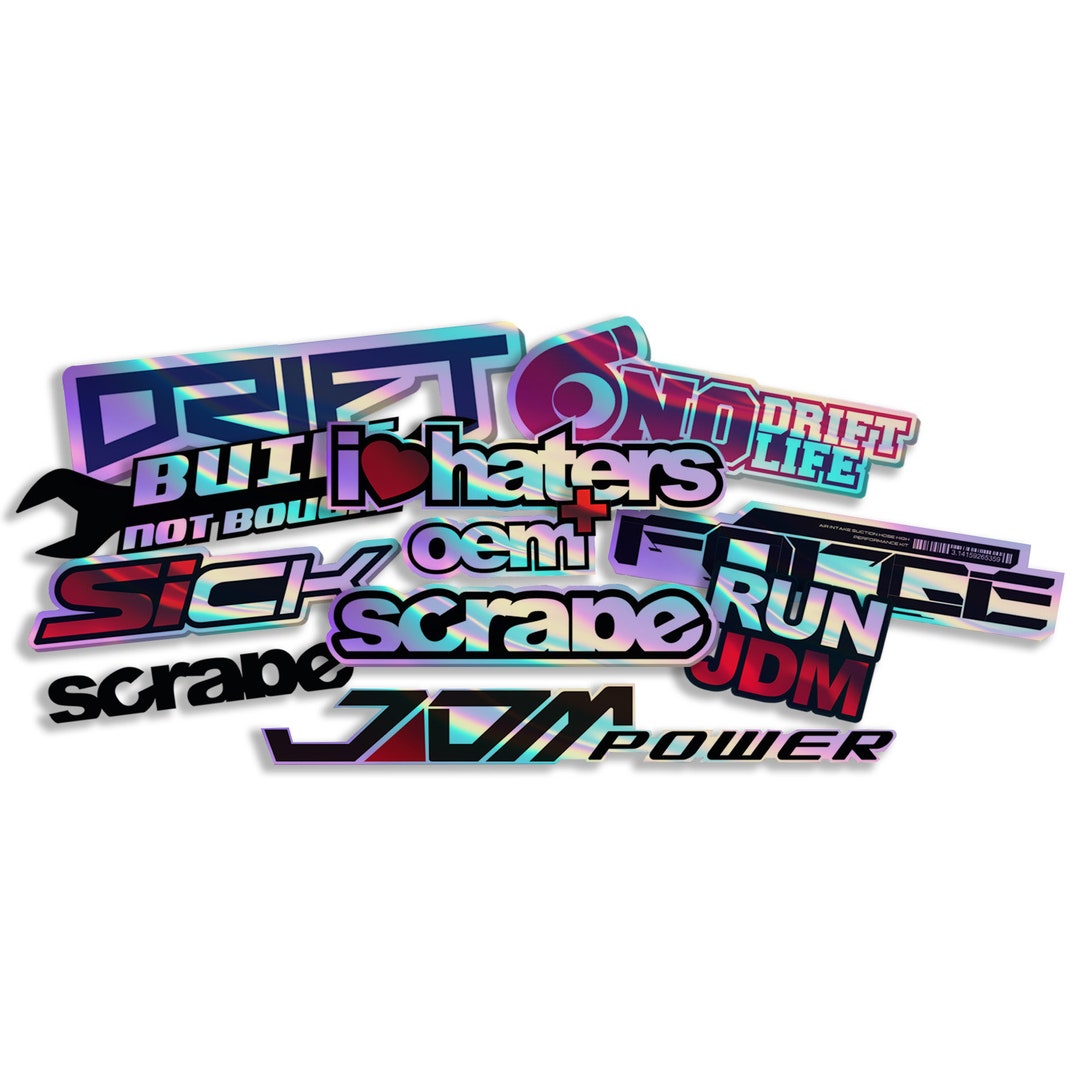 JDM Sticker Set Japan Tuning Car Sticker Digital Print Hologram R207-03 ...