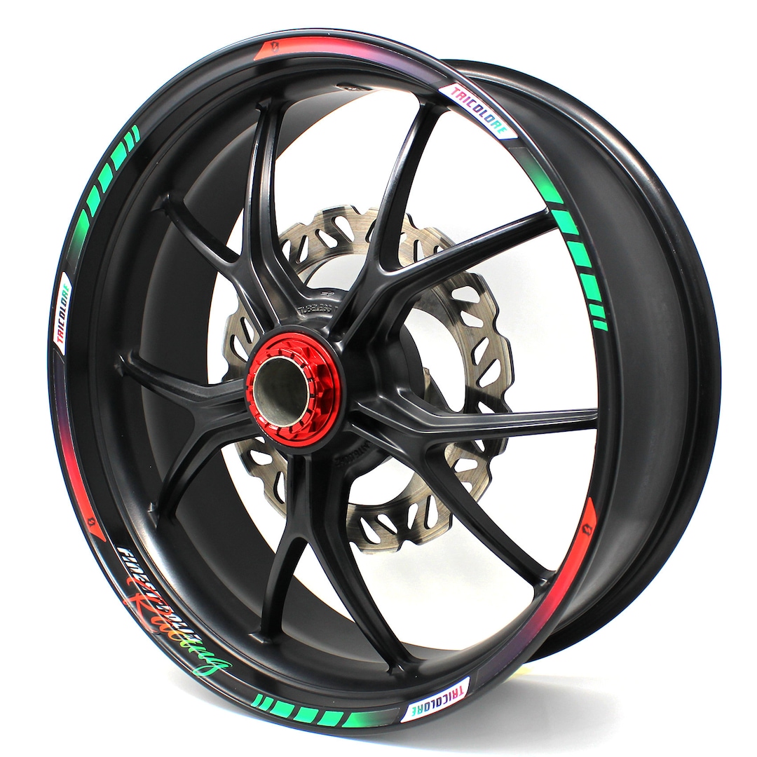 Rim Sticker GP Racing Tricolore MATT for 15 to 19 Inch Rims Motorcycle ...