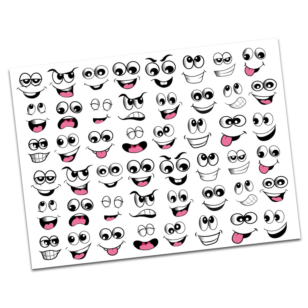 48er Set Lustige Mund und Augen Aufkleber Sticker Witzig Geschenk ...