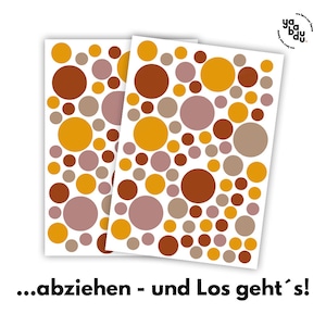 Wandtattoo Kreise Set 120 Stück Erdtöne Punkte Sticker Y068 - Etsy