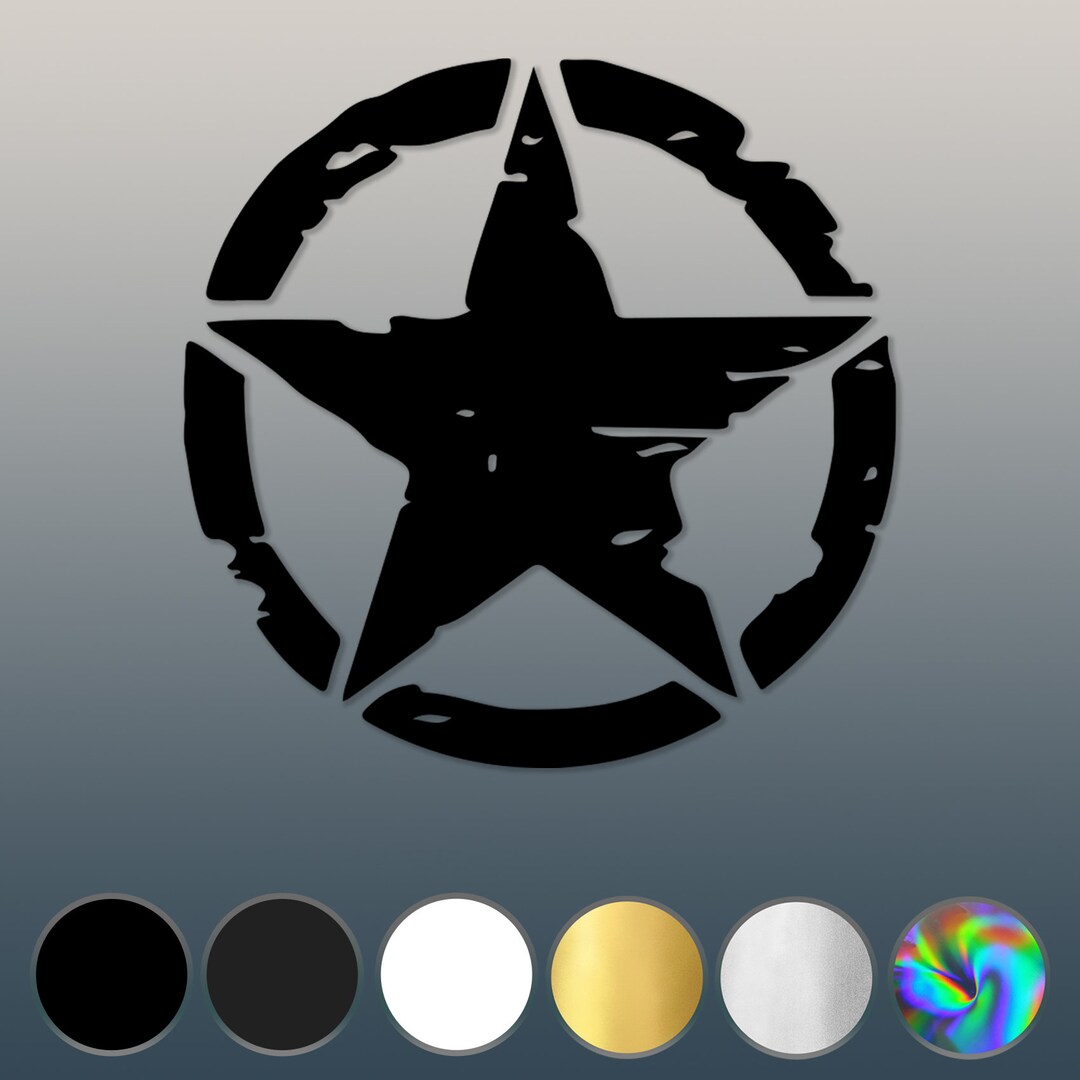 Set of 2 Army Star Car Stickers Decorative Stickers for Cars Various ...