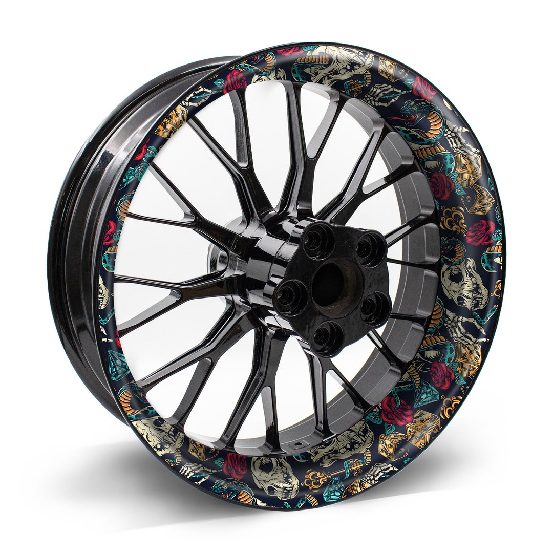 Motorcycle Rim Stickers, 4-piece Sticker Set for 17-inch Rims ...