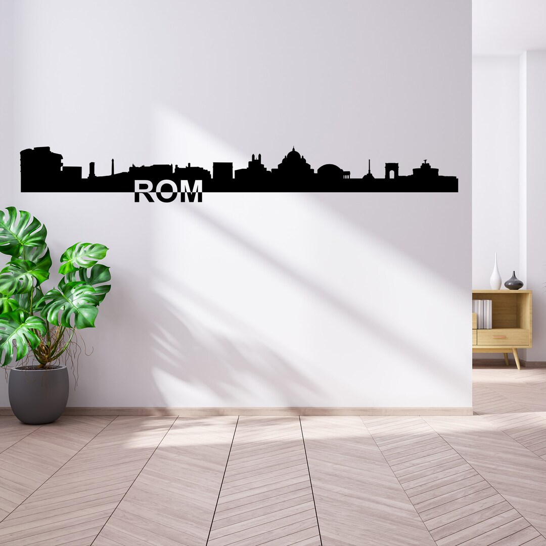 Wall Decal Cities Skyline Rome Europe Wall Stickers Panorama Wall ...
