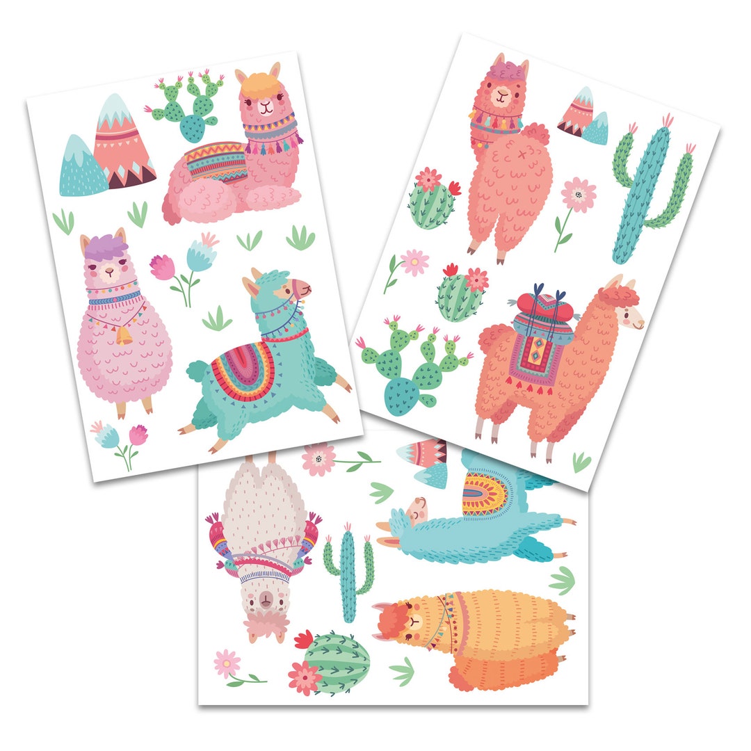 Wall Sticker Alpacas DIN A4 Foil Sticker Animals Children's Room Decoration Sticker Foil ...