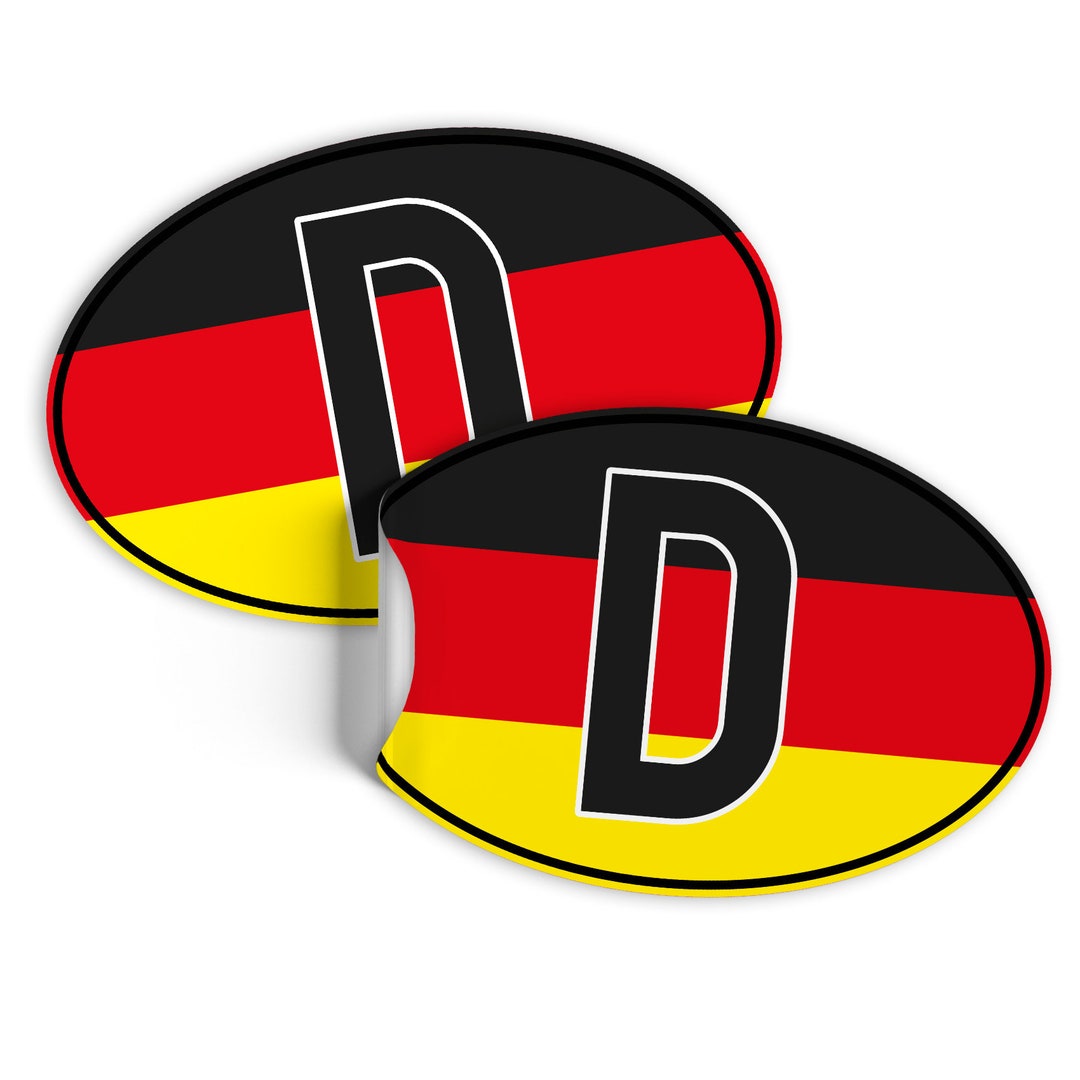 2x Country Code 17.5 X 11.5 Cm Sticker Germany D-sign for Car Truck Bus ...