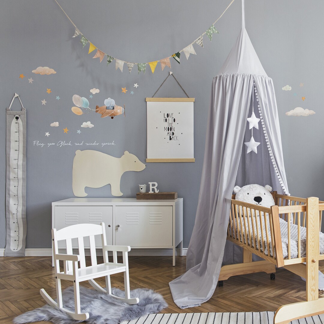 Wall Tattoo Set airplane With Elephant Sticker Foil Children's Living ...