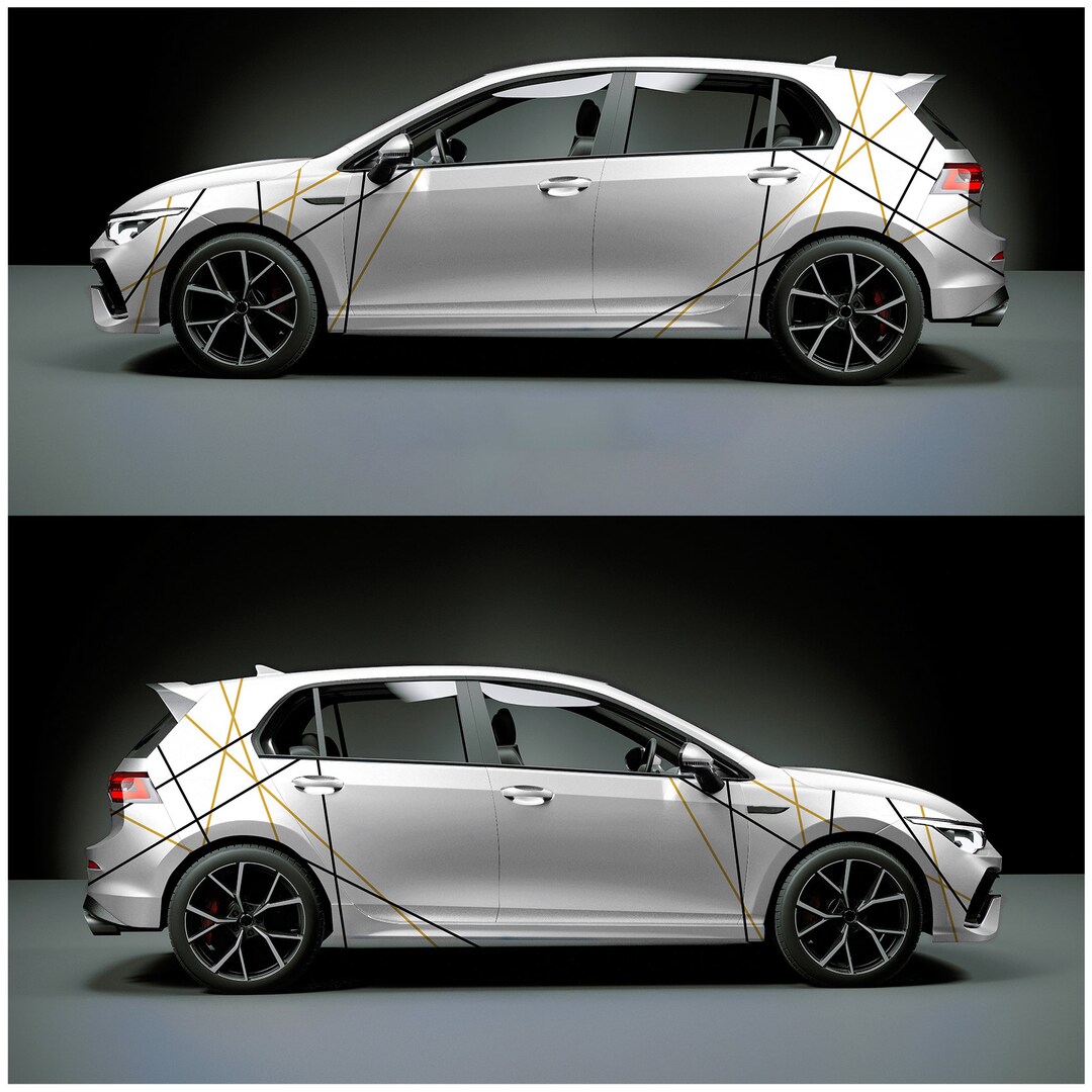 Set of 2 10 M Decorative Strips Car 15 Mm Chrome Gold & Black Gloss - Etsy